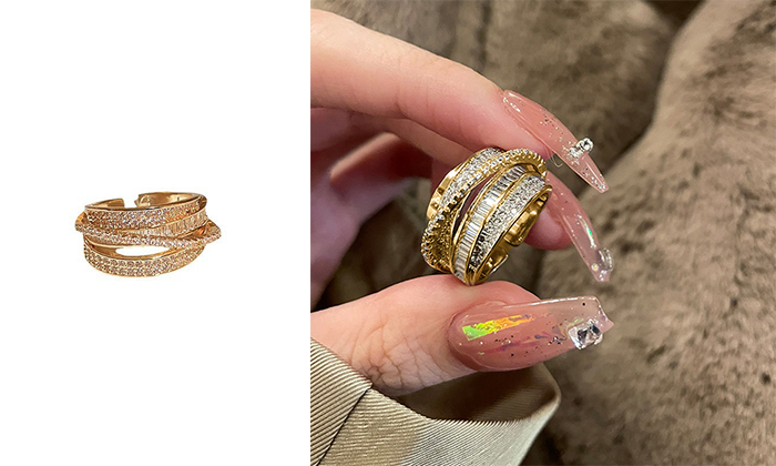 Copper Inlaid Zircon Multi-Layer Ring – Hyperli