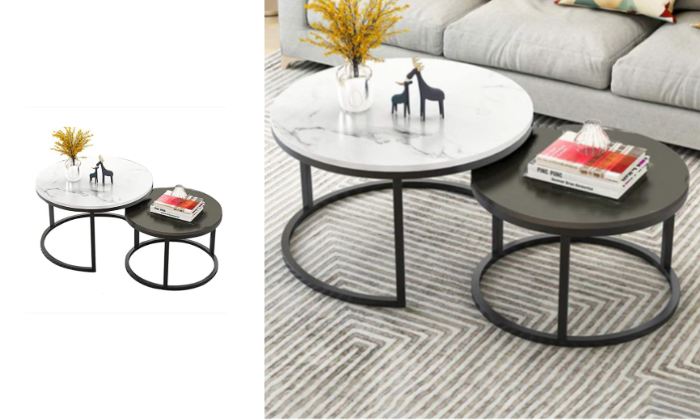 Eclipse Nesting Tables - Black/White Marble – Hyperli