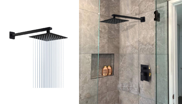 Jack Brown Unique Square Rain Fall Shower Head & Arm Set – Hyperli