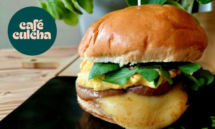 Hearty Smash Brekky Bun & Iced Latte Combo for 2 at Café Culcha, Sea P ...